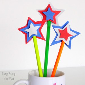 USA Star DIY Pencil Topper - Easy Peasy and Fun