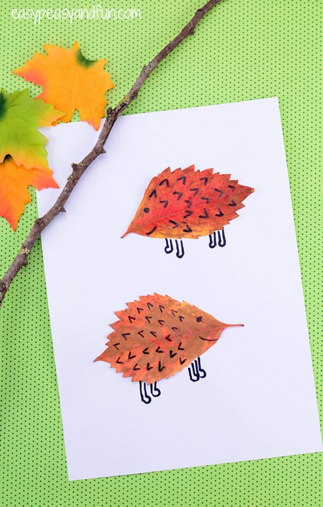 Leaf Hedgehogs Craft - Easy Peasy and Fun