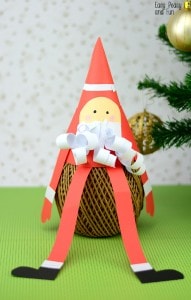 Paper Cone Santa Craft - Christmas Crafts for Kids - Easy Peasy and Fun