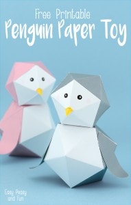 3D Penguin Paper Toy Free Printable - Easy Peasy and Fun