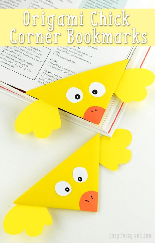 Chick Corner Bookmark - Origami For Kids - Easy Peasy and Fun