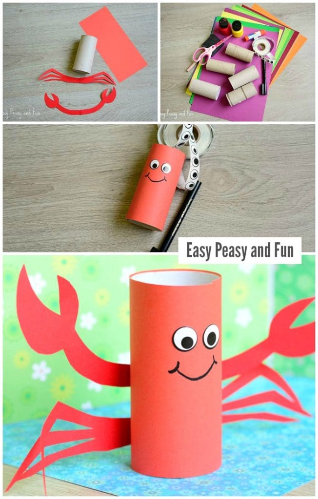 Paper Roll Crab Craft - Easy Peasy and Fun