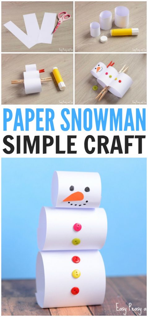 Simple Paper Snowman Craft - Easy Peasy and Fun