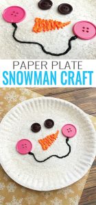 Paper Plate Snowman Craft - Winter Crafts for Kids - Easy Peasy and Fun