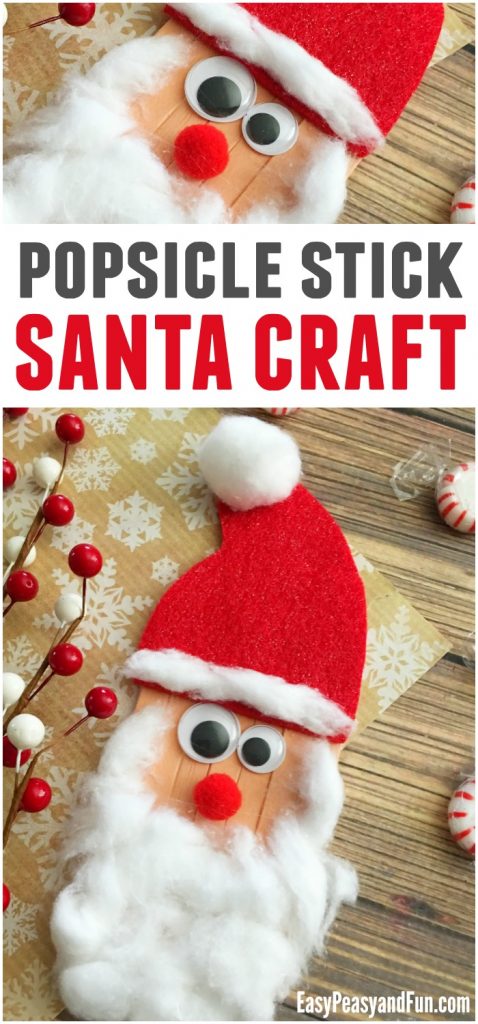 Craft Sticks Santa Craft - Christmas Crafts for Kids - Easy Peasy and Fun