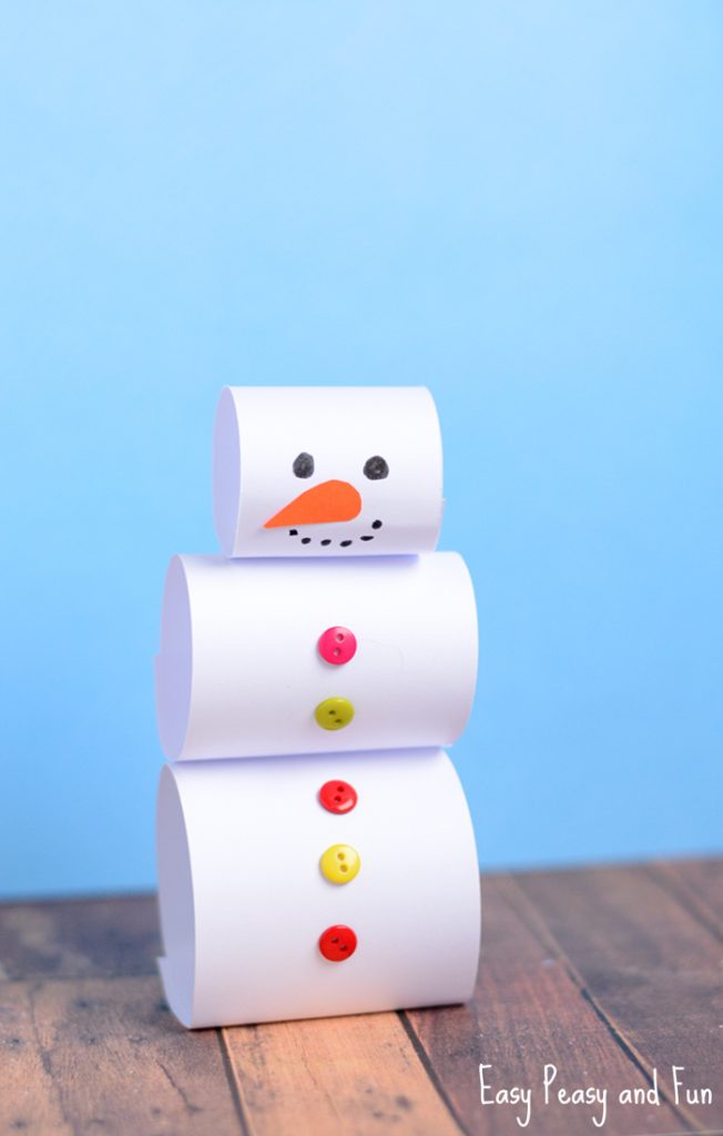 Simple Paper Snowman Craft - Easy Peasy and Fun