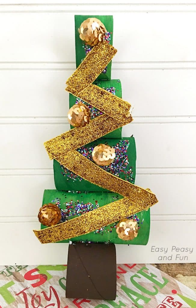 Paper Roll Christmas Tree Craft - Easy Peasy and Fun