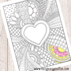 Doodle Heart Coloring Page - Easy Peasy and Fun