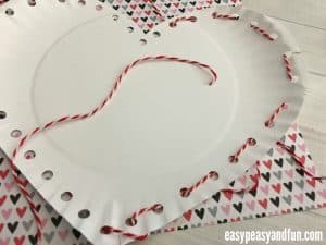 Threaded Heart Paper Plate Craft for Valentines Day - Easy Peasy and Fun