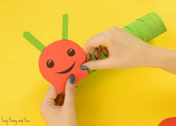 3D Paper Caterpillar Craft with Template - Easy Peasy and Fun