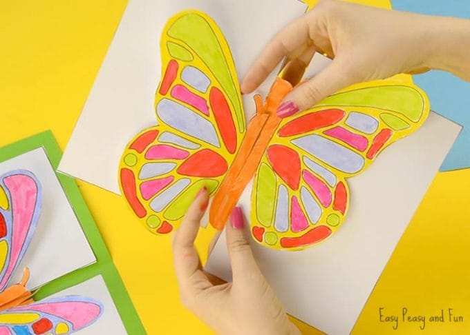 DIY Butterfly Pop Up Card with a Template - Easy Peasy and Fun