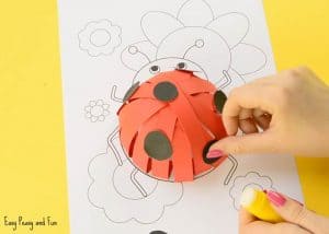 3D Paper Ladybug Craft With Template - Easy Peasy and Fun