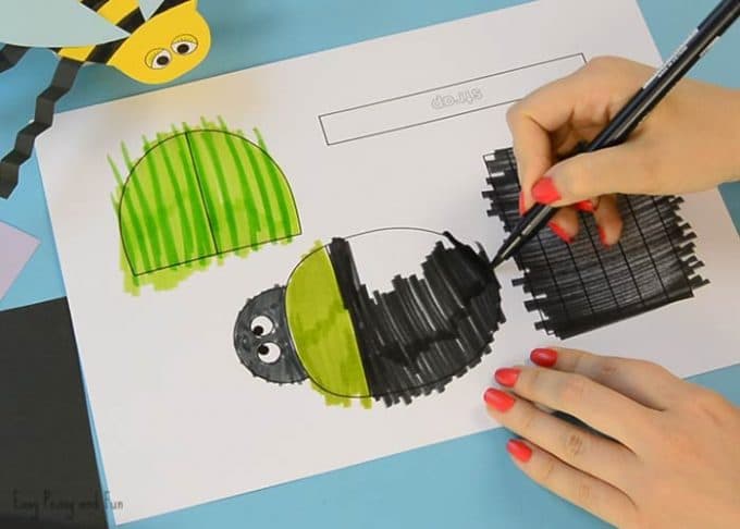 Beetle Paper Hand Puppet Template - Easy Peasy and Fun