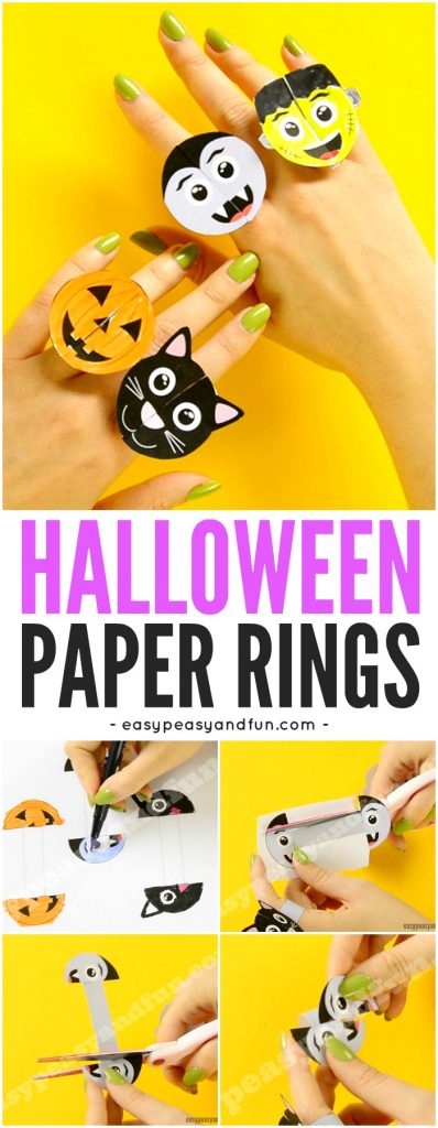 Halloween Monsters Paper Rings - Easy Peasy and Fun