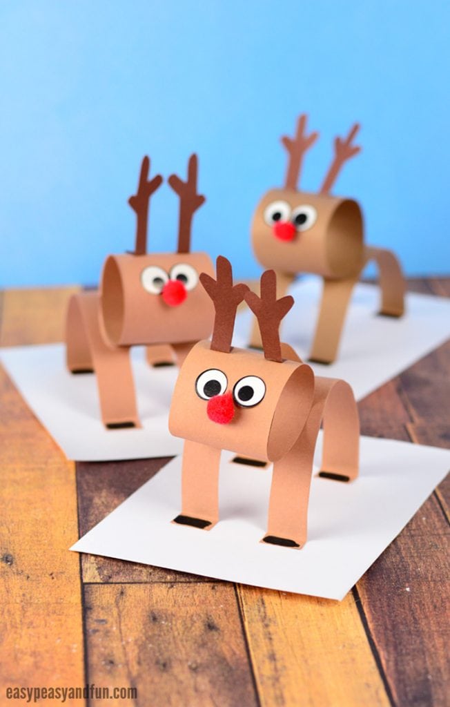 3D Construction Paper Reindeer - Christmas Craft Idea with Template ...