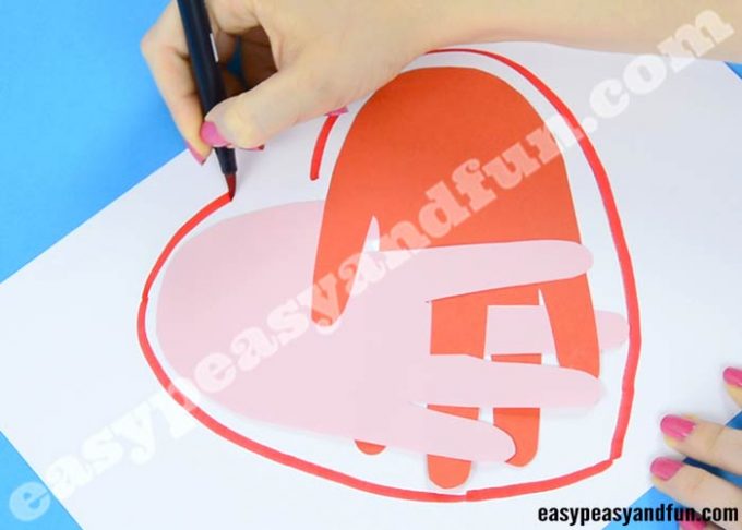 Handprint Heart Craft - Easy Peasy and Fun