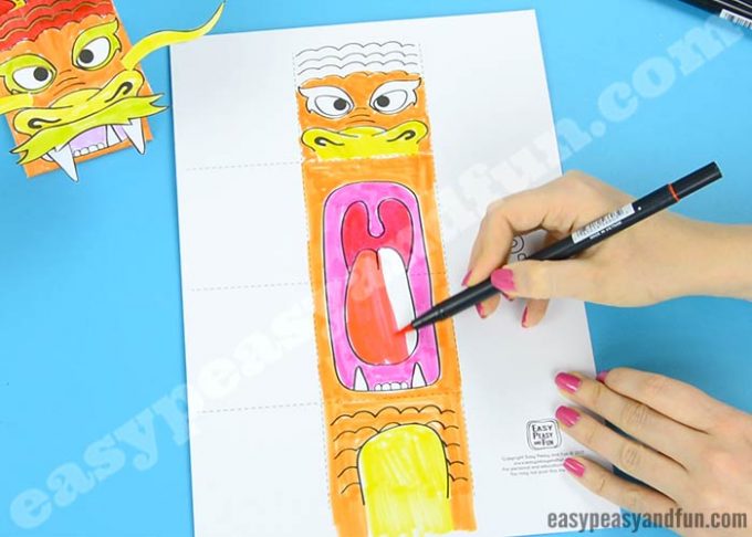 Printable Chinese Dragon Puppet - Easy Peasy and Fun