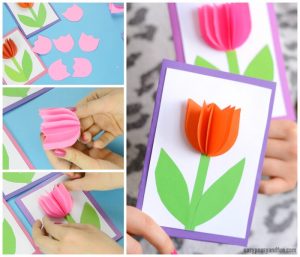 3D Paper Tulip Card - Simple Mother's Day Card Idea - Easy Peasy and Fun