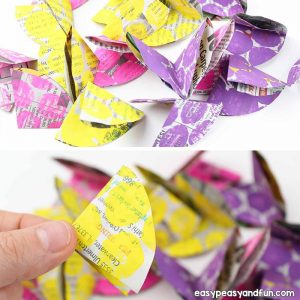 Newspaper Flowers Recycled Craft for Kids - Easy Peasy and Fun