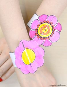 Flower Paper Bracelets for Kids - Easy Peasy and Fun