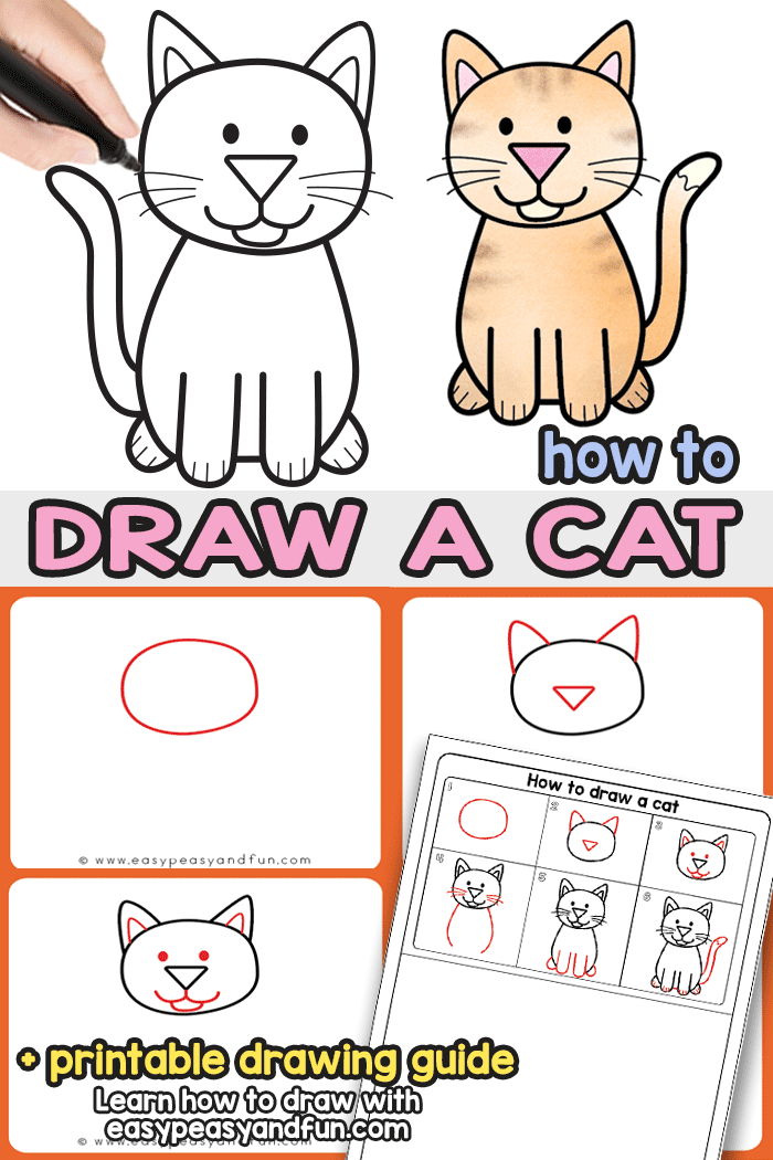Learn How To Draw A Cat Step By Step Step Drawing Cat Bocatewasuer