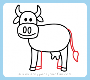 How to Draw a Cow - Step by Step Cow Drawing Instructions (Kids and ...