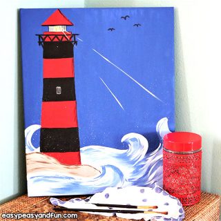 How to Paint a Lighthouse Tutorial - Acrylic Painting for Beginners ...