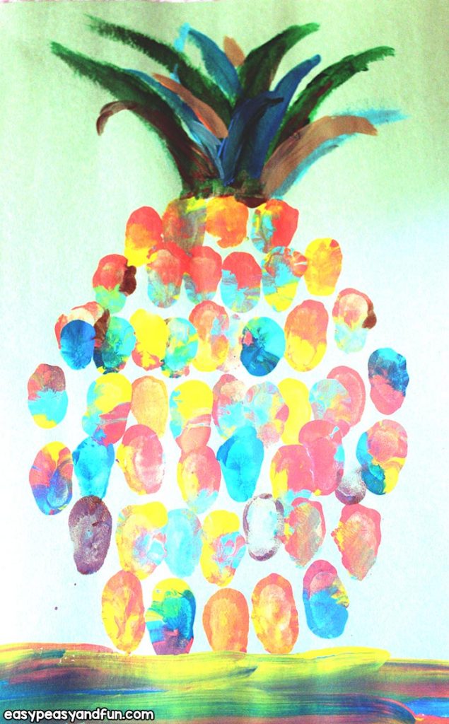 Pineapple Fingerprint Art Tutorial - Easy Peasy and Fun