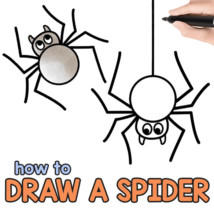 How To Draw A Spider Step By Step Drawing Tutorial Easy Peasy And Fun