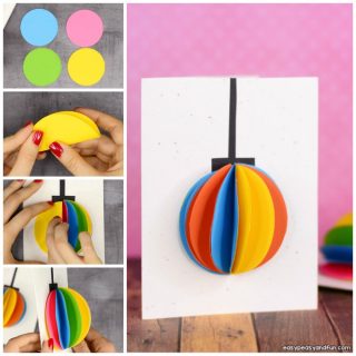 DIY 3D Paper Ornament Christmas Card Idea - Easy Peasy and Fun