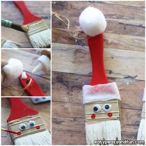 Paintbrush Santa Ornament - DIY Christmas Ornament - Easy Peasy and Fun