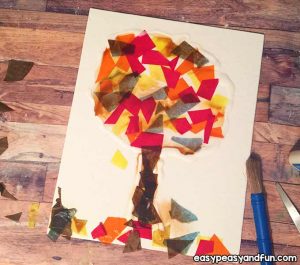 Fall Bleeding Tissue Paper Art - Easy Art Idea for Kindergarten - Easy ...