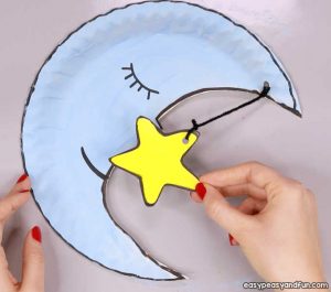 Moon Paper Plate Craft for Kids - Easy Peasy and Fun