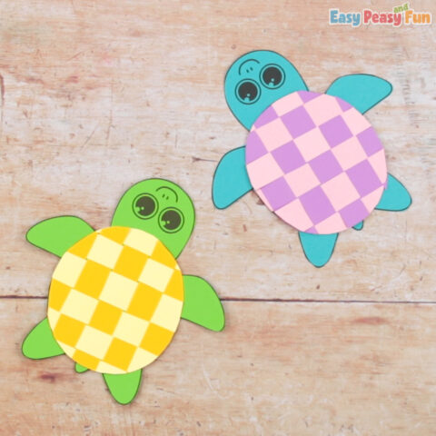 Paper Weaving Turtle Craft for Kids - Easy Peasy and Fun