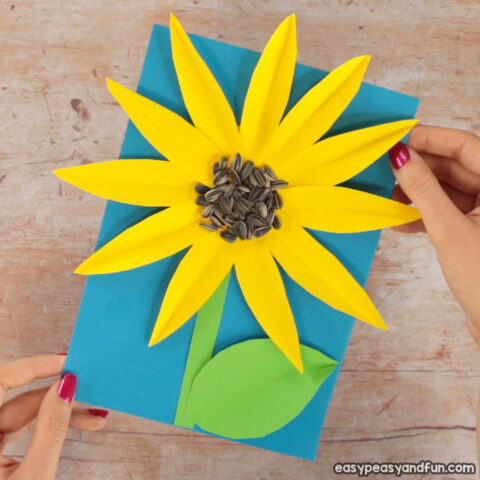 Paper Loops Sunflower Craft With Seeds - Easy Peasy and Fun