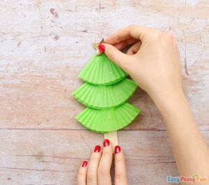 Cupcake Liners Christmas Tree Craft - Easy Peasy and Fun