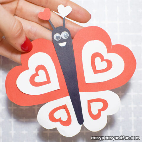 Butterfly Valentine's Day Paper Craft - Easy Peasy and Fun