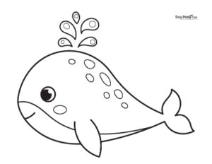 Whale Coloring Pages - 30 Printable Sheets - Easy Peasy and Fun