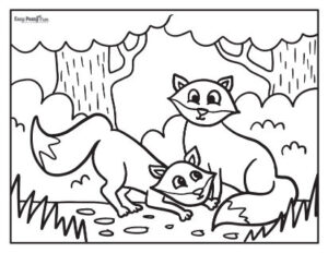 Fox Coloring Pages - 30 Printable Sheets - Easy Peasy and Fun