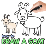 How to Draw a Goat – Step by Step Drawing Tutorial - Easy Peasy and Fun