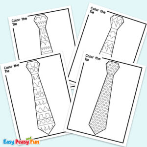 Father's Day Tie Color by Pattern Activity - Easy Peasy and Fun