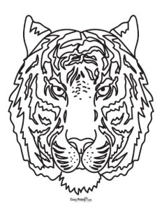 Printable Tiger Coloring Pages – 30 Sheets - Easy Peasy and Fun