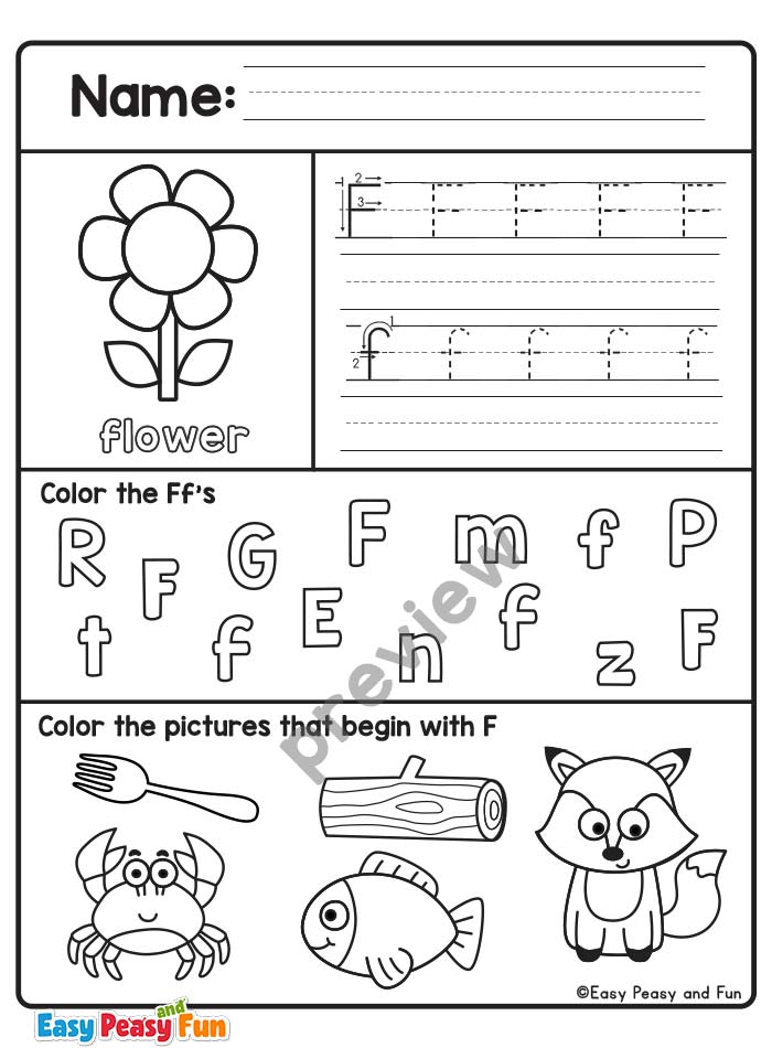 Letter F Worksheets For Preschool And Kindergarten Easy Peasy And Fun Letter F Worksheets For Preschool And Kindergarten Easy Peasy And Fun