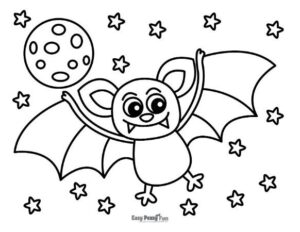 Printable Bat Coloring Pages – 35 Sheets - Easy Peasy and Fun