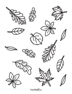 Printable Leaf Coloring Pages – 25 Sheets - Easy Peasy and Fun