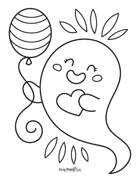 Printable Ghost Coloring Pages – 30 Sheets - Easy Peasy and Fun