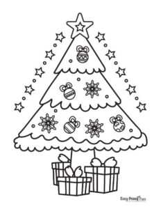 Printable Christmas Tree Coloring Pages - Easy Peasy and Fun