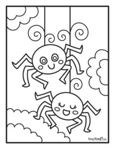 Printable Spider Coloring Pages – 30 Sheets - Easy Peasy and Fun