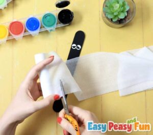 Craft Stick Mummy - Recycled Popsicle Sticks - Easy Peasy and Fun