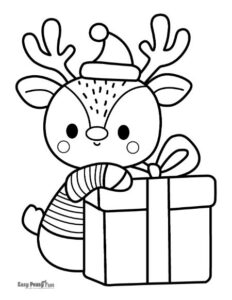 Printable Reindeer Coloring Pages - Many Freebies - Easy Peasy and Fun